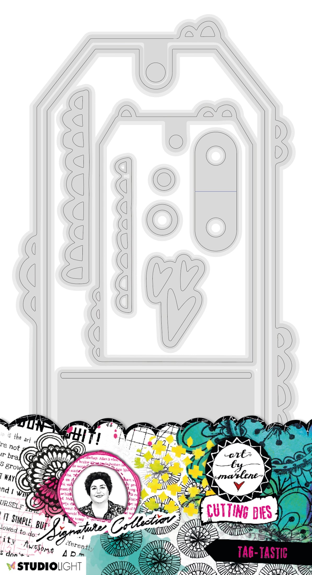 ABM Cutting Die Tag-Tastic Signature Collection 132x260x1mm 9 PC nr.72
